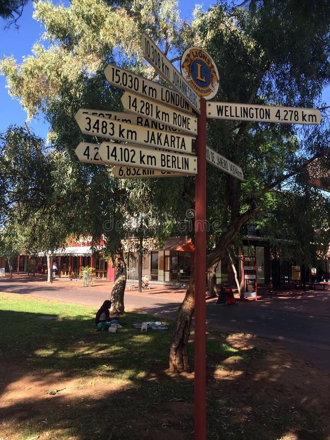 Alice Springs distances editorial stock image. Image of springs - 82671229