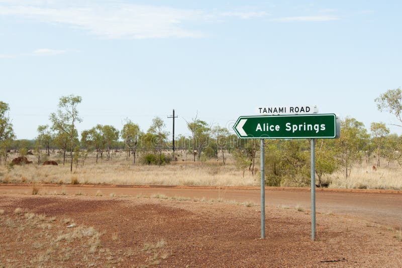Alice Springs Road Sign - Australia Stock Image - Image of springs ...