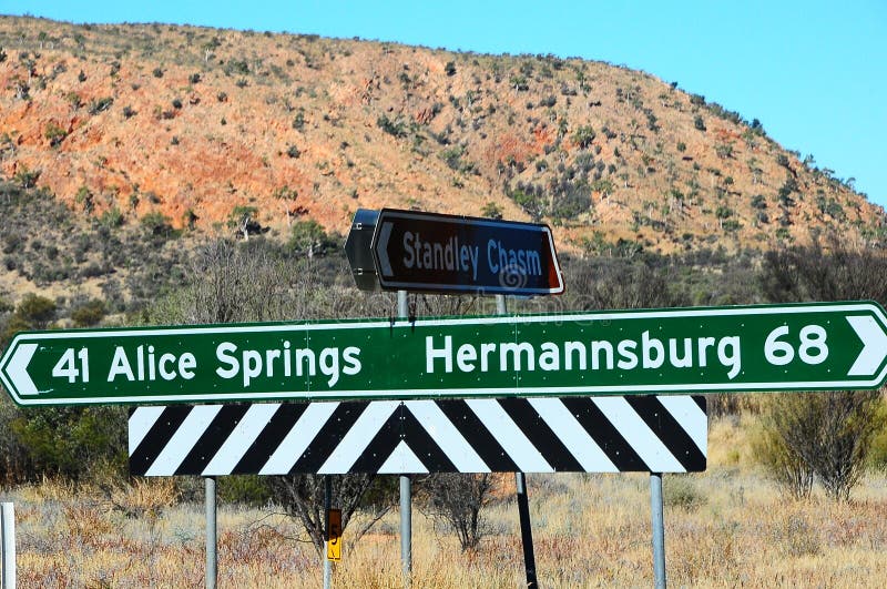 Alice Springs Sign Post stock photo. Image of sign, road - 35243582