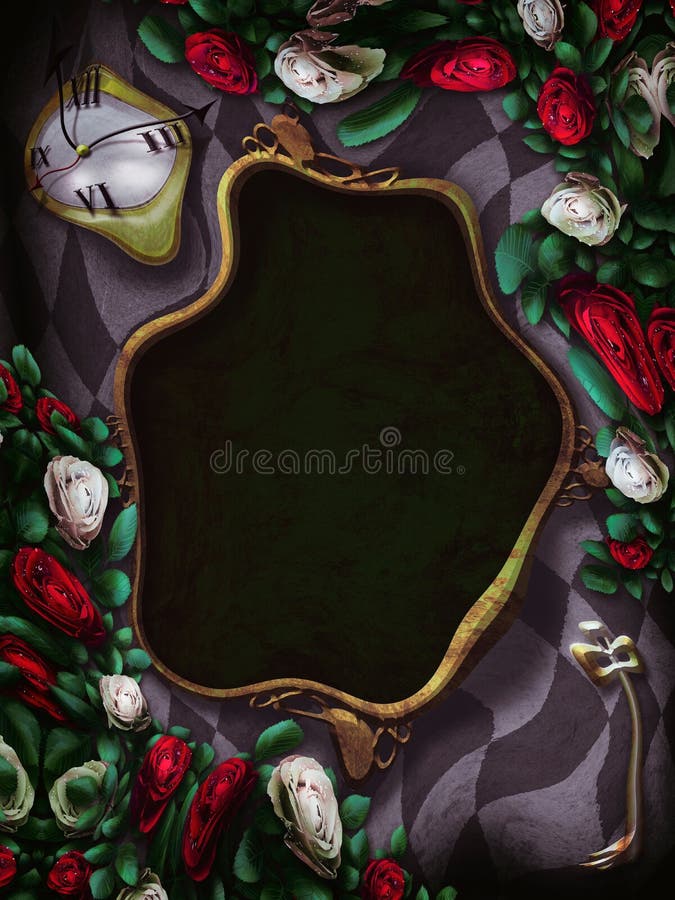 Alice in Wonderland Background Stock Photo - Image of fairy, mirror ...