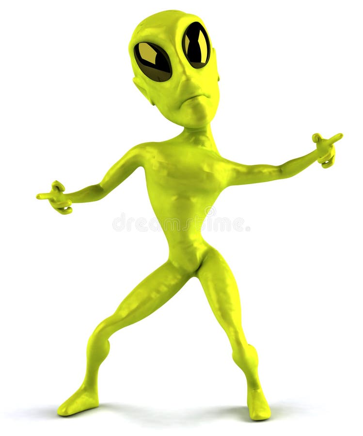 Green Cartoon Alien Holding Blank Sign Stock Illustration ...