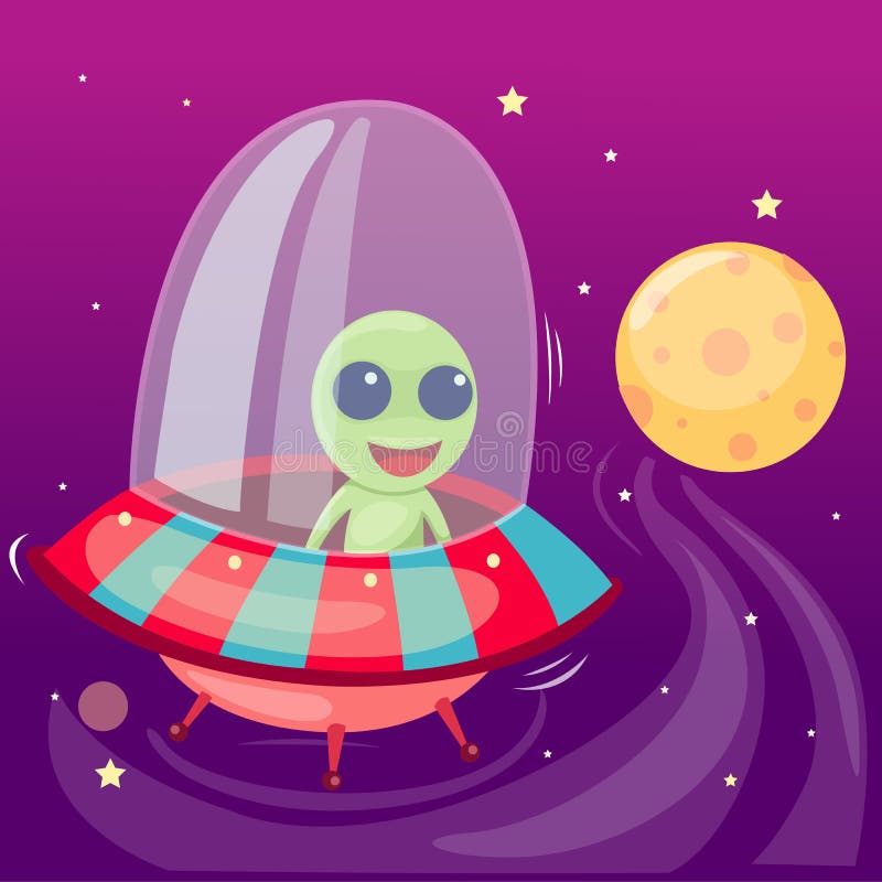 Alien on the Moon stock vector. Illustration of stand - 19484167