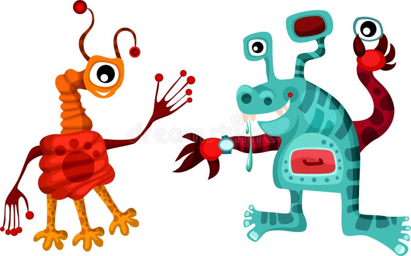 Goofy Alien Cow Portrait stock illustration. Illustration of cartoon ...