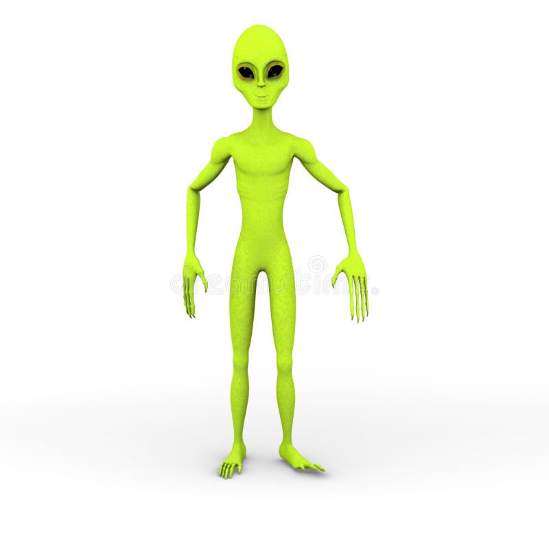 Sad green alien stock illustration. Illustration of smile - 23592002