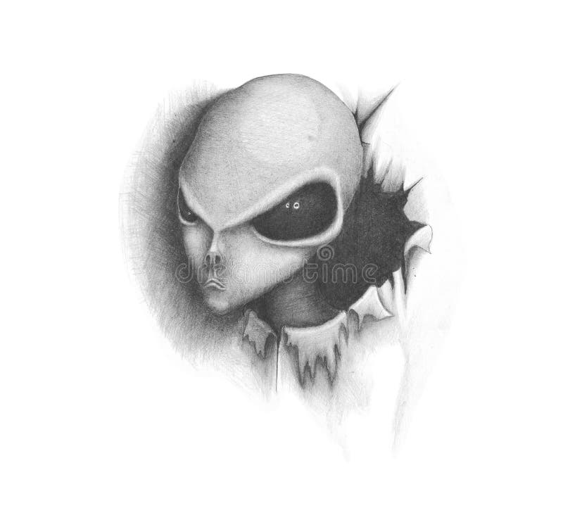 Alien Face Head Portrait stock illustration. Illustration of face - 5576328