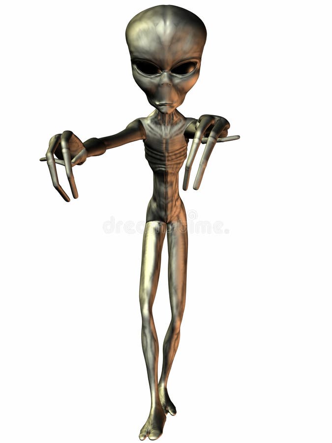 Green Cartoon Alien Holding Blank Sign Stock Illustration ...