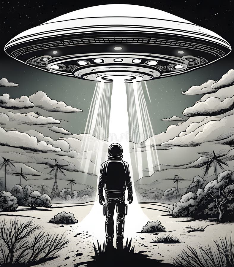 Alien abduction stock illustration. Illustration of abduction - 287108322