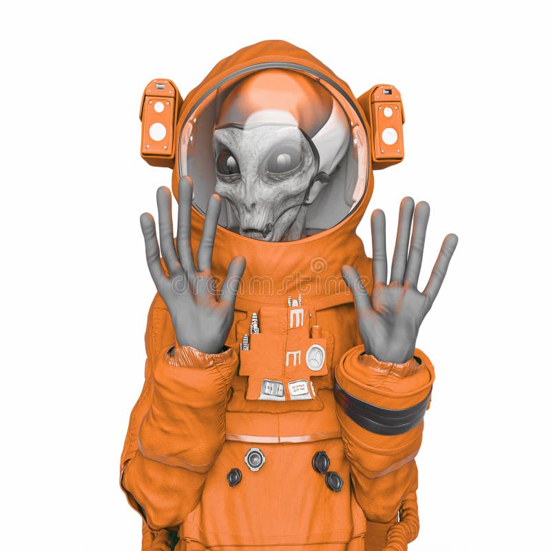 Alien Astronaut in Badass Meme Pose Stock Illustration - Illustration ...
