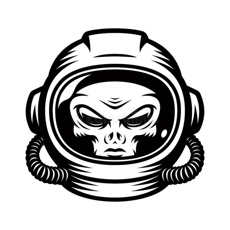Alien in an Astronaut Helmet Stock Illustration - Illustration of ...