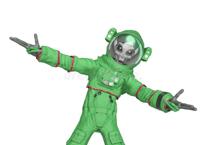 Alien Astronaut on Hip Hop Pose Stock Illustration - Illustration of ...