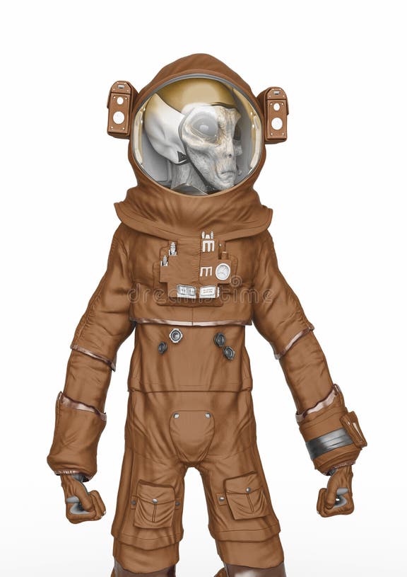 Alien astronaut is ready stock illustration. Illustration of fantasy ...