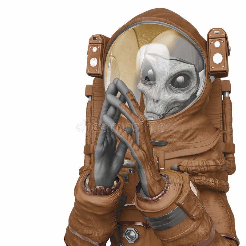 Alien Astronaut is Talking about Aliens Meme Pose Stock Illustration ...
