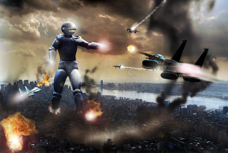 Alien attack stock illustration. Illustration of alien - 18085423