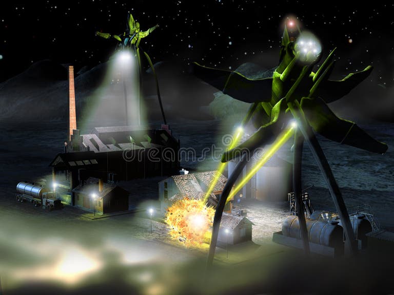 Alien attack stock illustration. Illustration of mars - 21912969