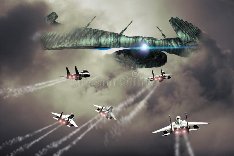 Alien attack stock illustration. Illustration of cloud - 26959709