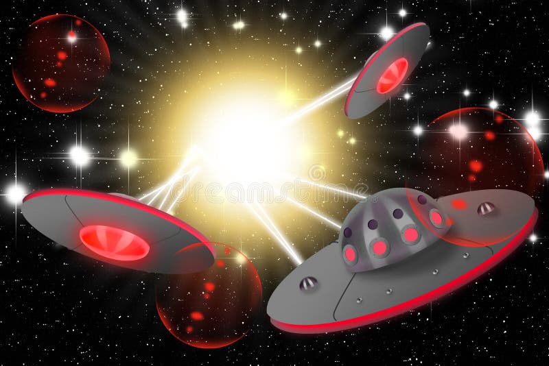 Alien attack stock illustration. Illustration of attack - 100510370