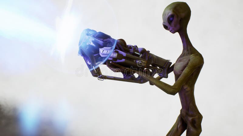 Alien On The Background Of Thick Smoke. Dramatic Super Realistic ...