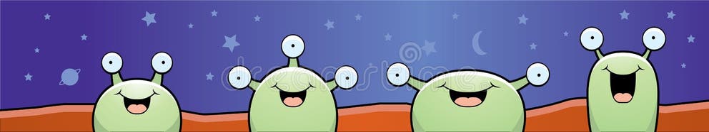 Alien Banner stock vector. Illustration of smiling, cartoon - 8511346