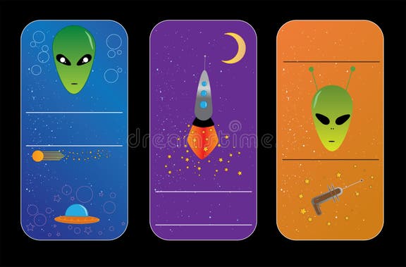 Alien banners stock illustration. Illustration of space - 8492729