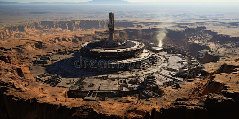 Alien base on earth. stock illustration. Illustration of space - 286986022