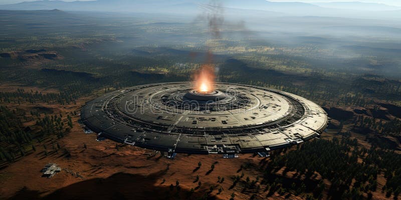 Alien base on earth. stock illustration. Illustration of outpost ...