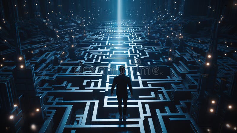 Alien Base Interior with Laser Labyrinth in 80s Sci-fi Action Style ...