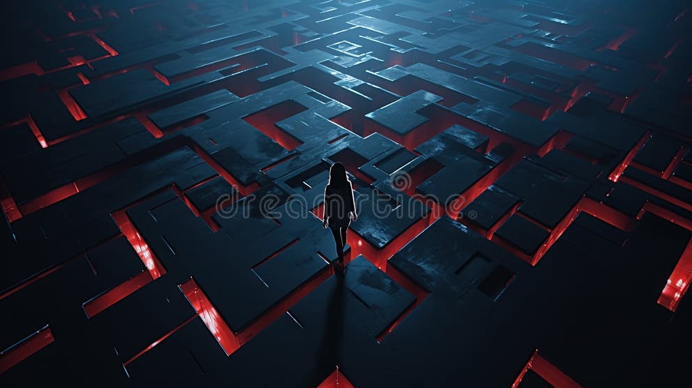 Alien Base Interior with Laser Labyrinth in 80s Sci-fi Action Style ...