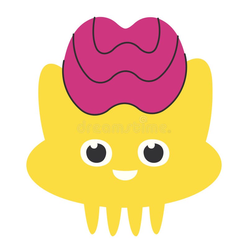 Alien with big brain. stock vector. Illustration of cartoon - 267970451