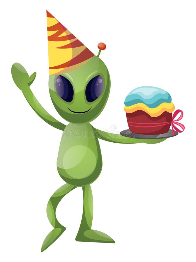 Alien birthday party stock illustration. Illustration of alien - 75238827