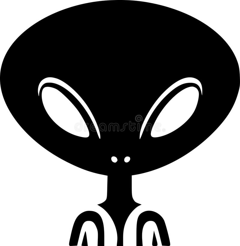 Alien - Black and White Isolated Icon - Vector Illustration Stock ...