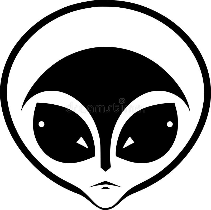 Alien - Black and White Vector Illustration Stock Vector - Illustration ...