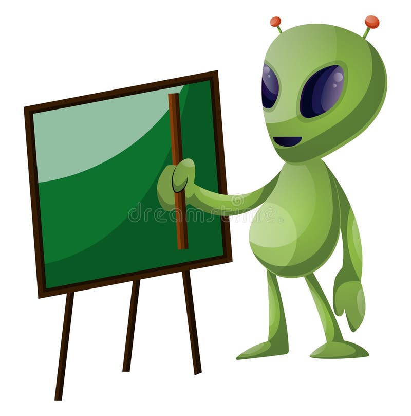 Alien Teacher Vector Illustration on White Background Stock Vector ...
