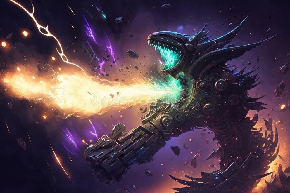 Alien Blaster Wielding a Massive Weapon, Destroying Everything in Its ...