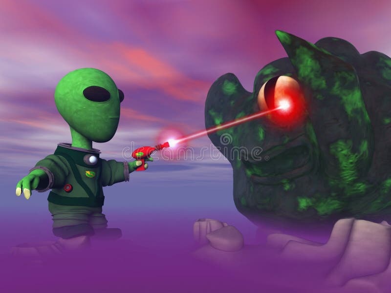 Alien and Blob stock illustration. Illustration of extraterestrials ...