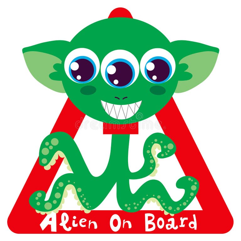 Alien on Board stock vector. Illustration of warning - 18883955