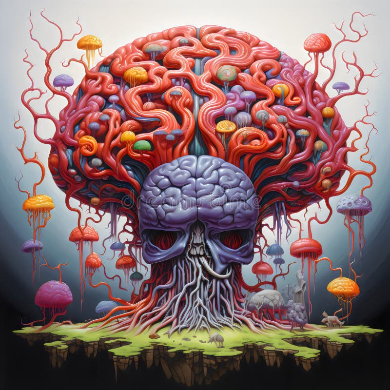 Alien Brain Command Center stock illustration. Illustration of alien ...