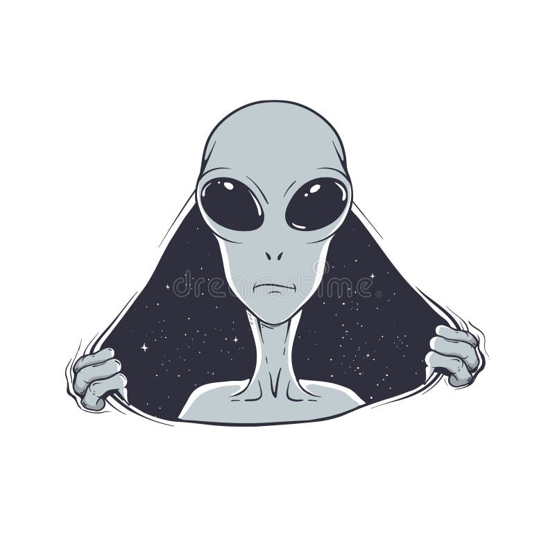 Alien Breaks through a Hole from Space Stock Vector - Illustration of ...