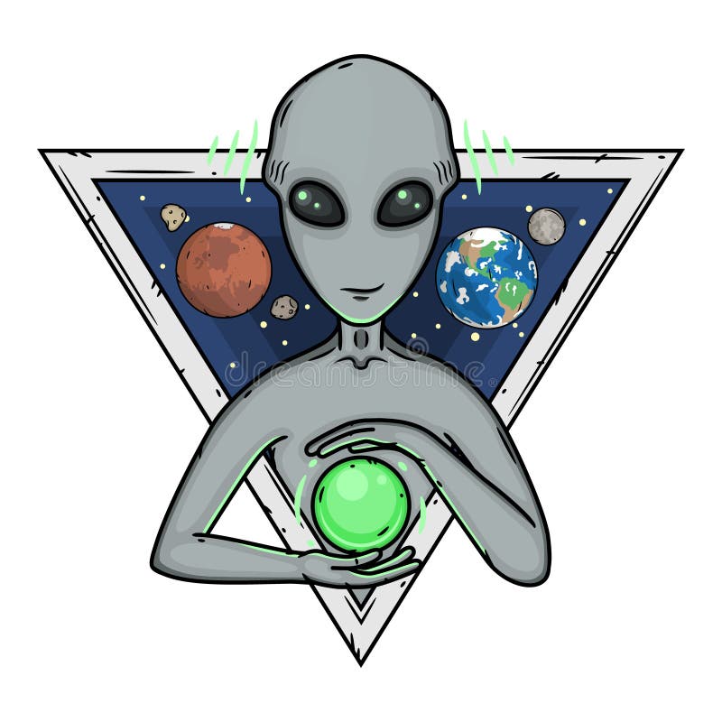 Alien. Cartoon Alien. Grey Alien. Alien Logo. Greys. Stock Vector ...