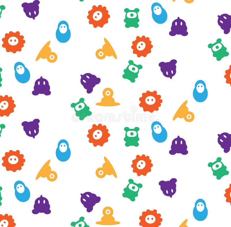 Alien Cartoon Seamless Pattern Stock Vector - Illustration of little ...