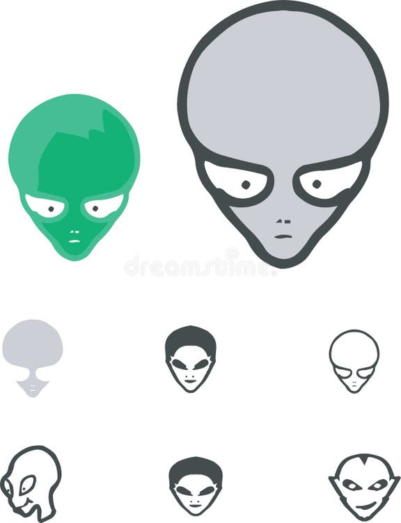 Alien cartoons vector set stock vector. Illustration of colorful - 9979361
