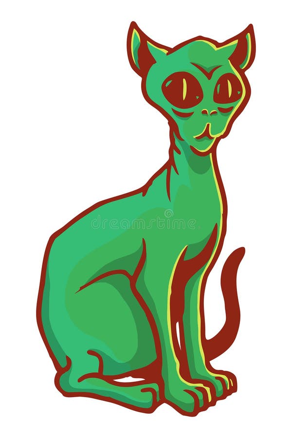 Alien cat color logo stock illustration. Illustration of character ...