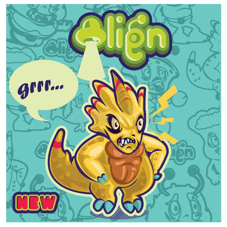 Alien Character Design. Vector Illustration Decorative Design Stock ...