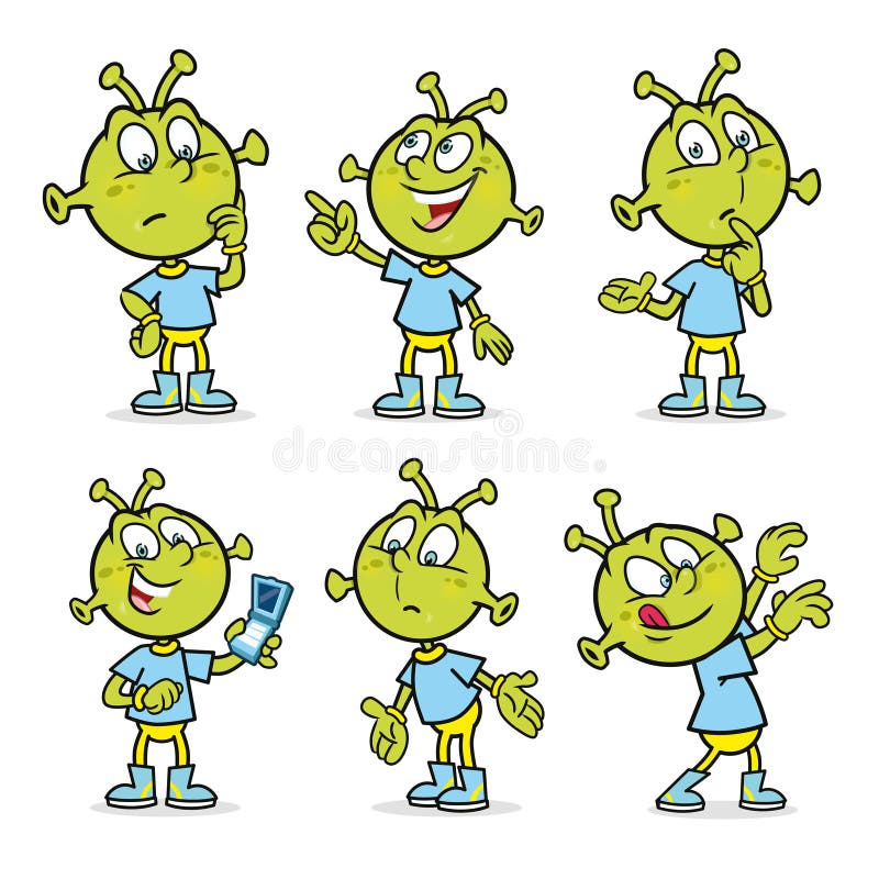 Confused thinking alien stock illustration. Illustration of thinking ...
