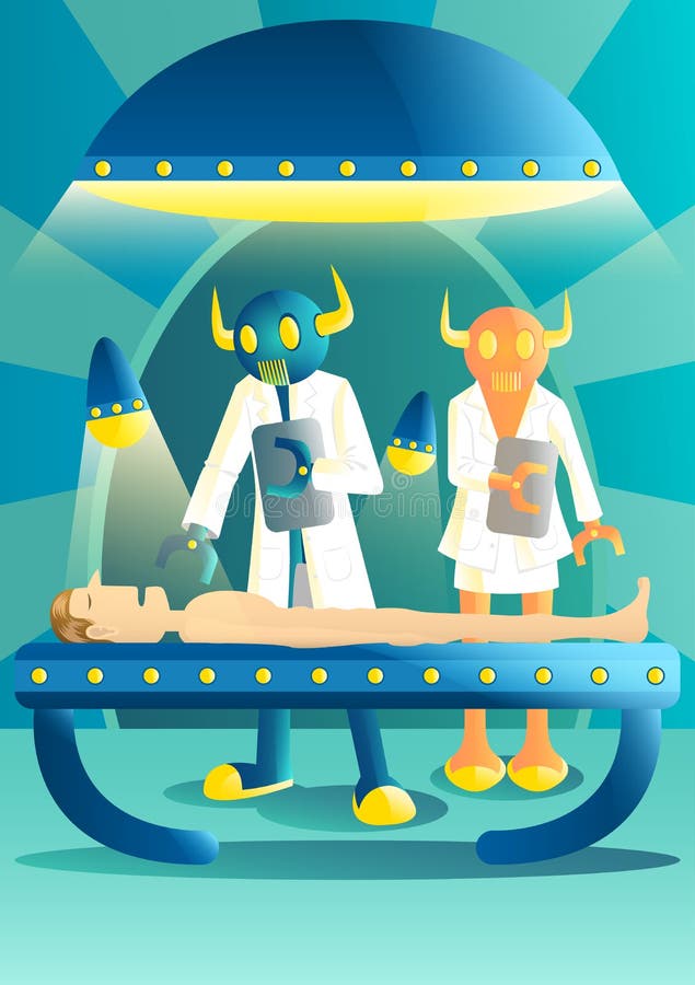 Alien checking human body stock vector. Illustration of technology ...