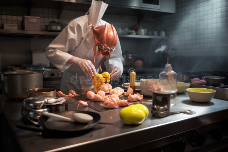 Alien Chef Preparing Plate of Bacon and Eggs, One of the Most Iconic ...