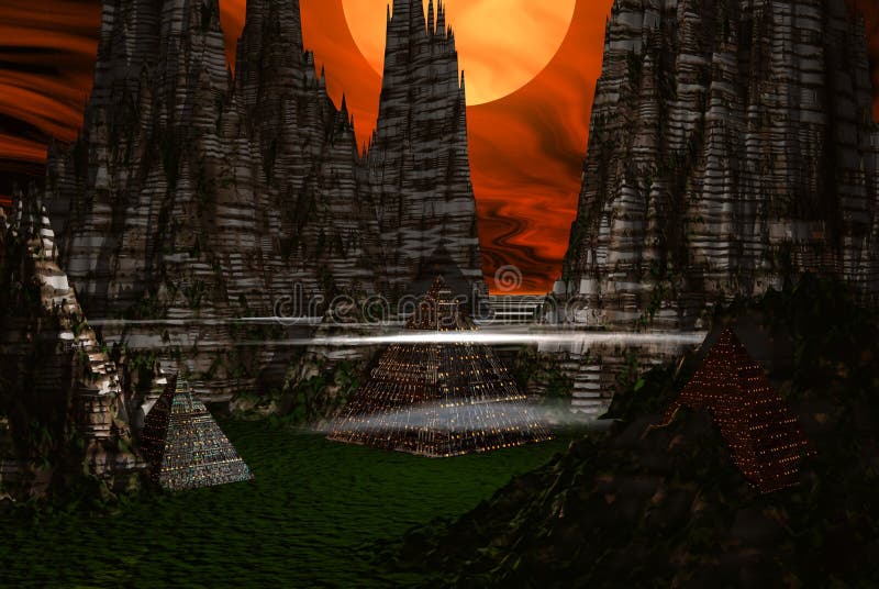 Alien city stock illustration. Illustration of energy, peacful - 909666