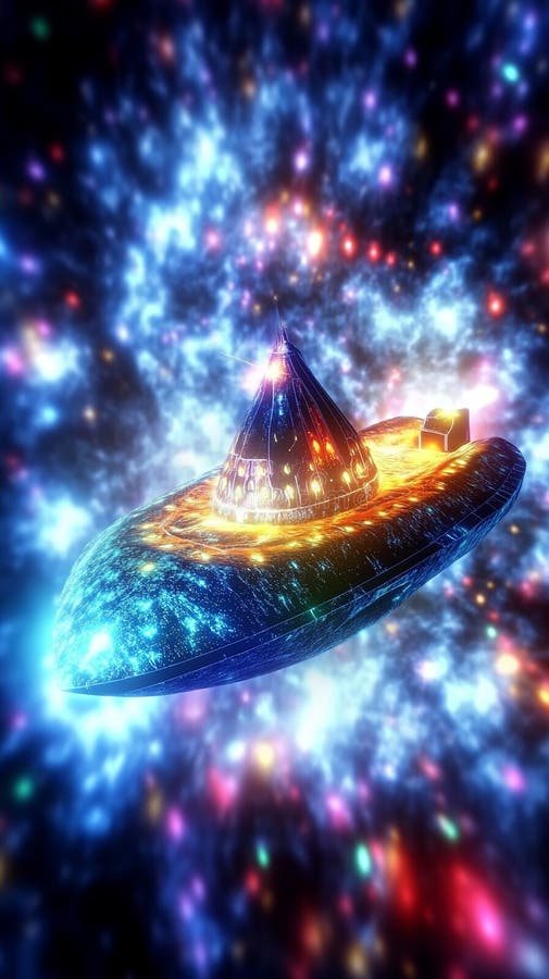 Alien City Built Entirely on Floating Platforms Stock Illustration ...