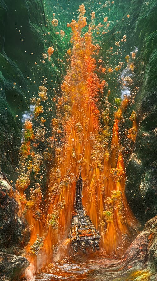 Alien City Built Entirely on Floating Platforms Stock Illustration ...