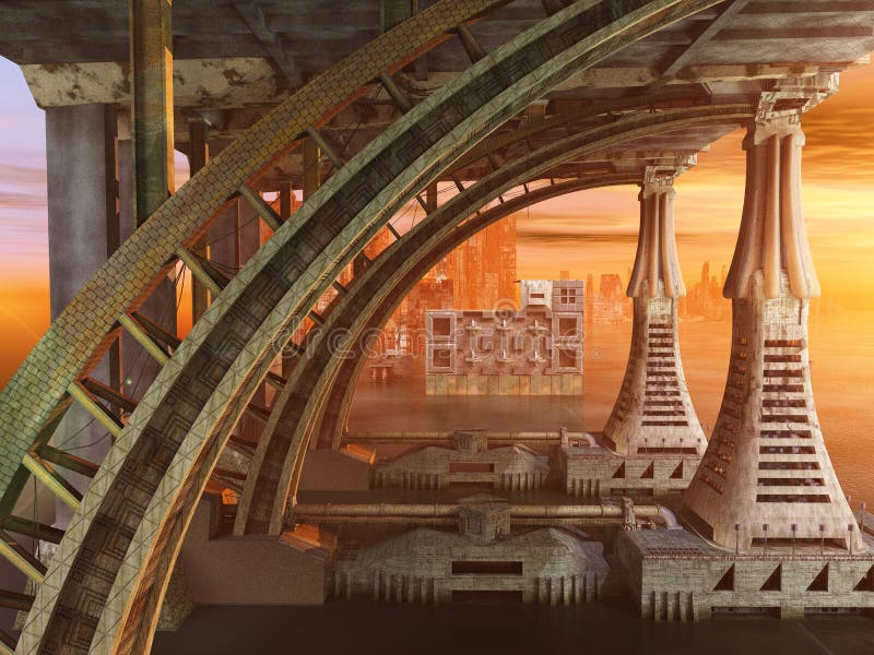 Alien City stock photo. Image of concept, scifi, construction - 30291858