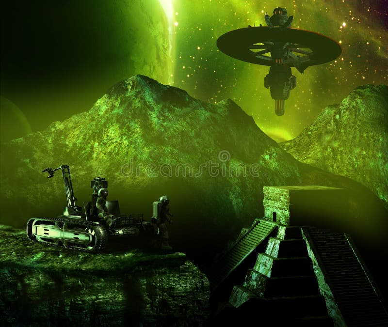 Alien civilizations stock illustration. Illustration of craft - 19181698